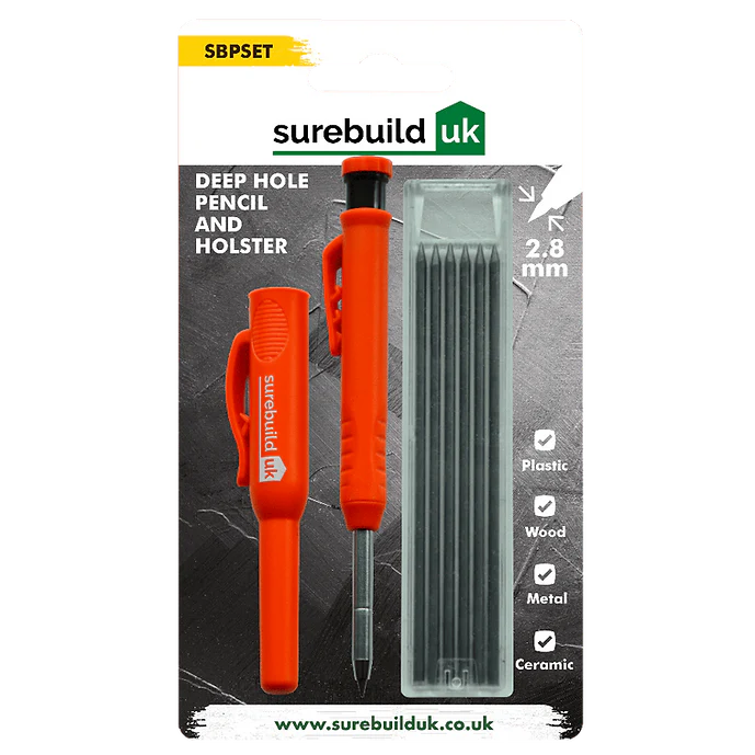 Surebuild SBPSET Deep Hole Pencil & Holster Set with 6 Replacement Lea ...